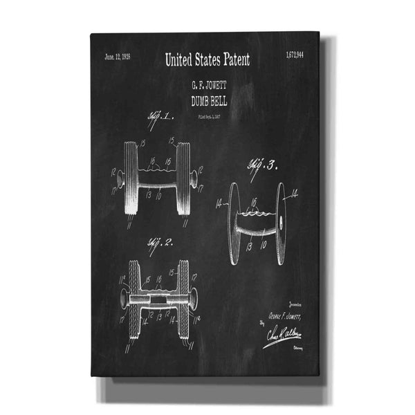 'Dumbbell Blueprint Patent Chalkboard,' Canvas Wall Art – EpicGraffiti.com
