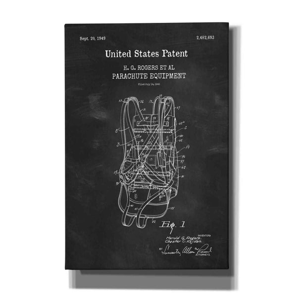 'Parachute Blueprint Patent Chalkboard,' Canvas Wall Art – EpicGraffiti.com