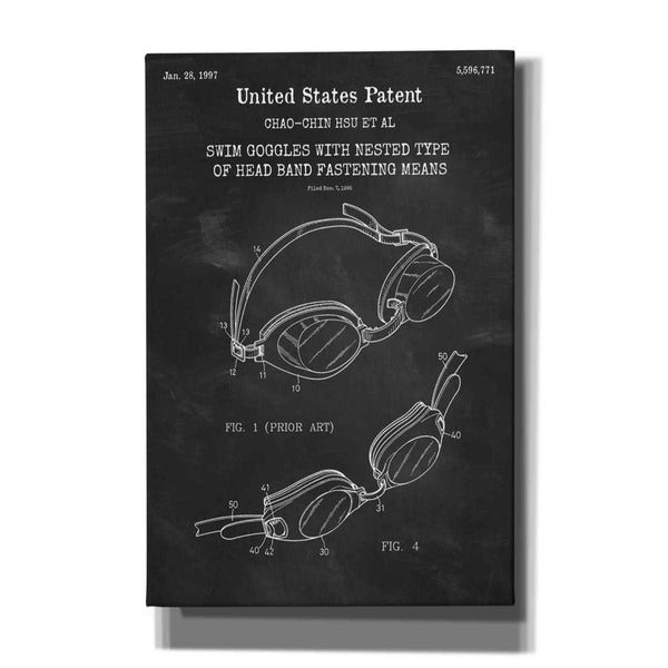 'Swim Goggles Blueprint Patent Chalkboard,' Canvas Wall Art ...