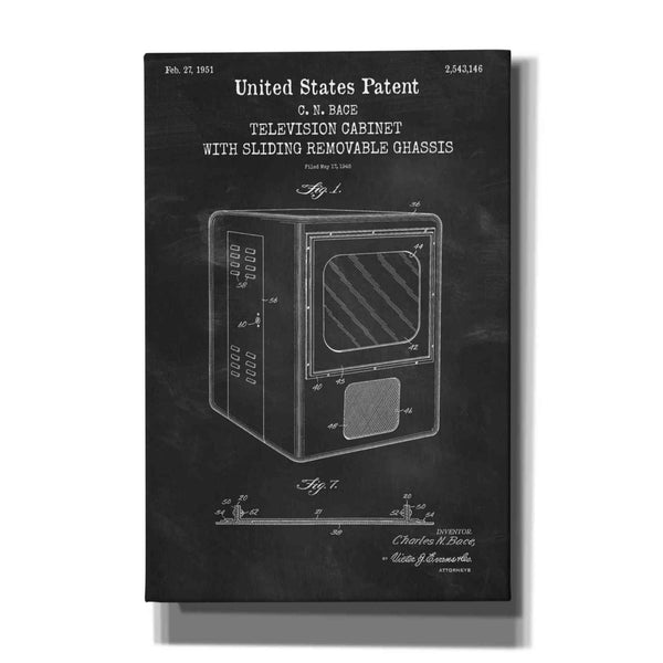 'Television Cabinet Blueprint Patent Chalkboard,' Canvas Wall Art ...