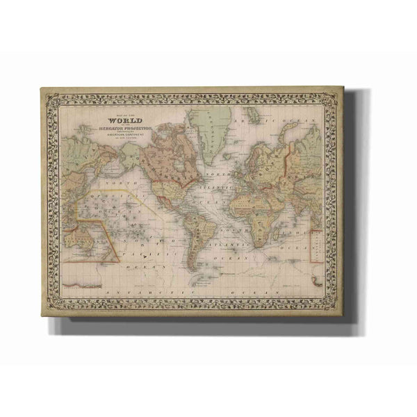 'Mitchell's World Map' by Mitchell Giclee Canvas Wall Art ...